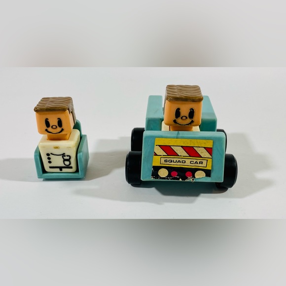 Playskool | Toys | Vintage Playskool Square People 97s Blue Squad ...